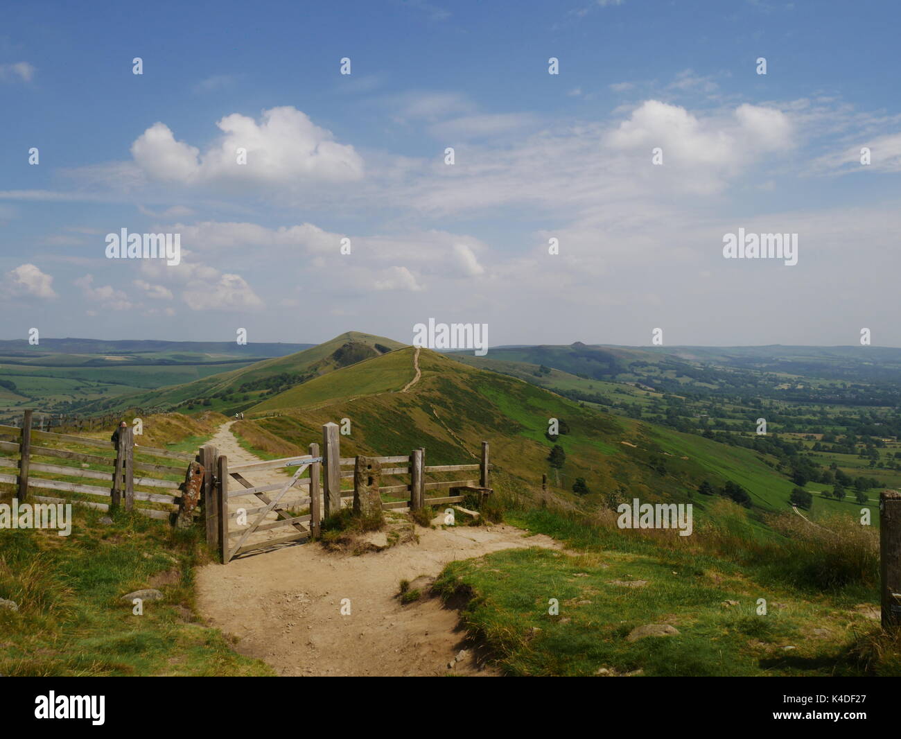 Pathway on Mam Tor, Peak District National Park, Derbyshire Stock Photo ...