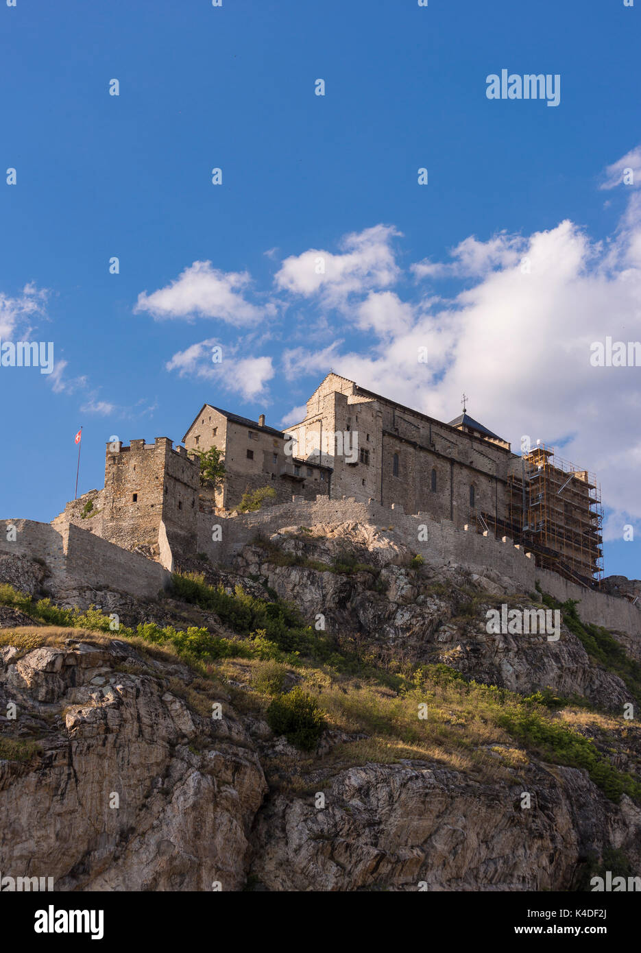 SION, SWITZERLAND - Basilique de Valere, also known as Valere Castle ...