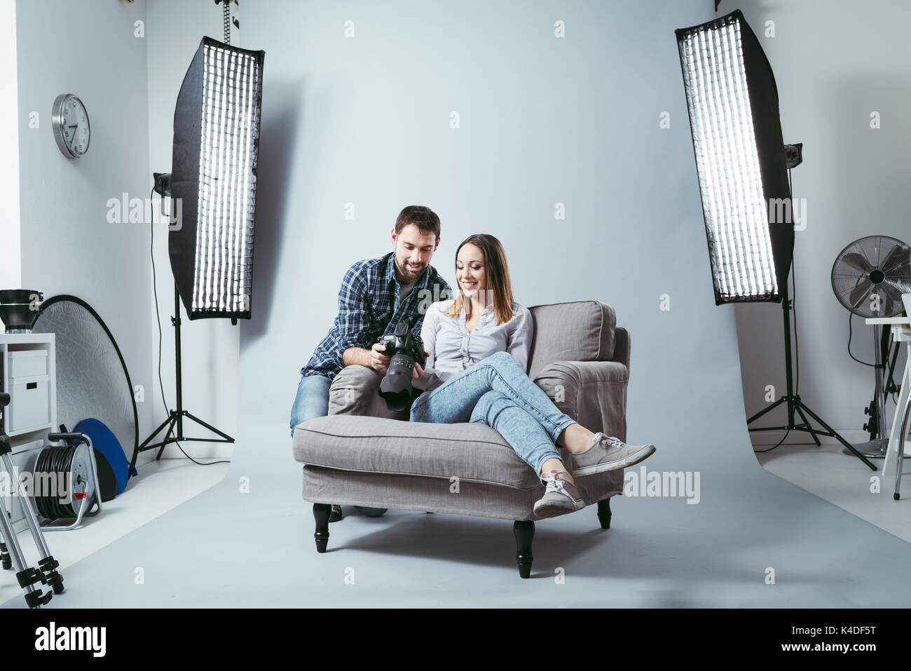 Professional model posing photographer in hi-res stock photography and ...