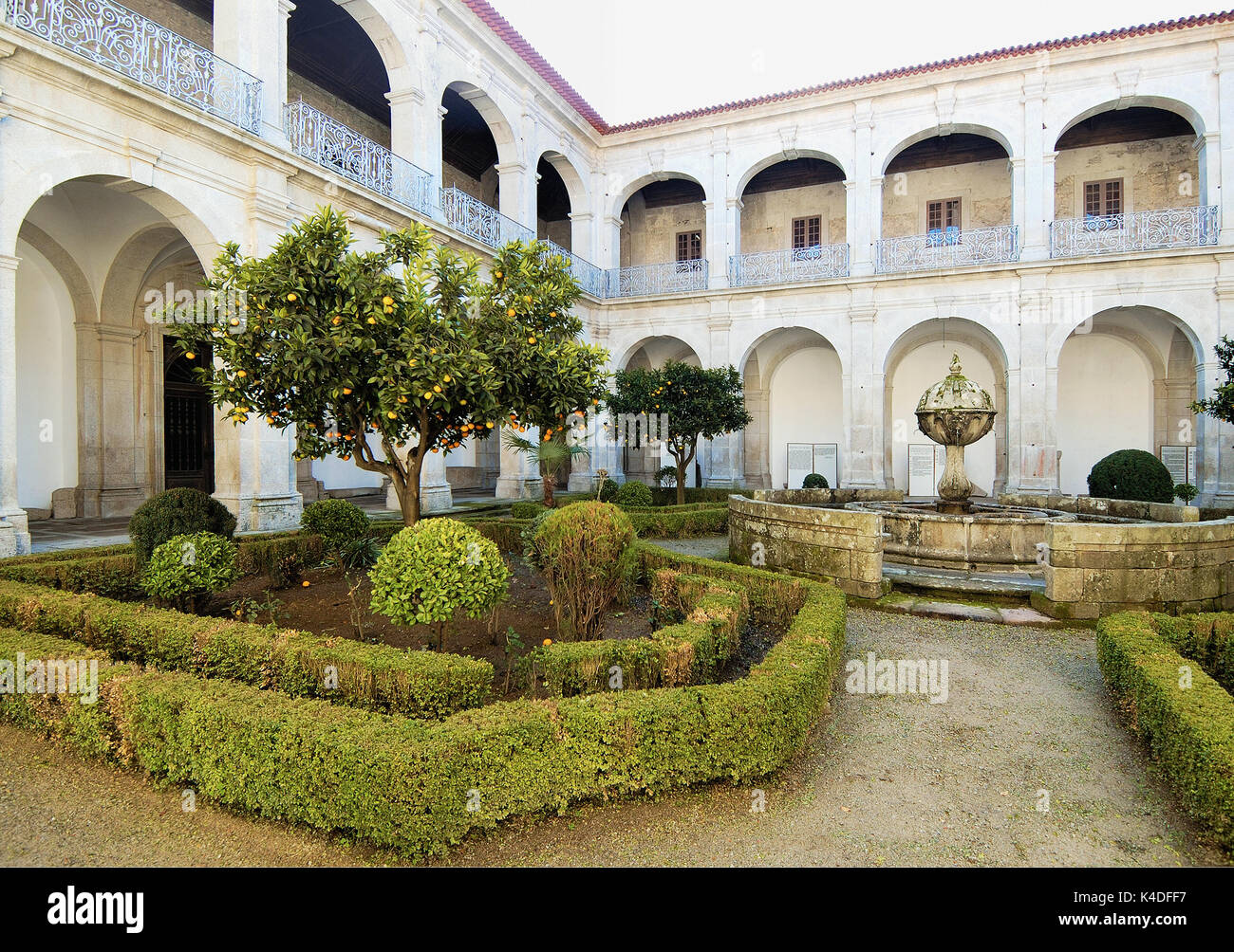 Cloisters of the Arouca monastery. Beira Litoral, Portugal Stock Photo ...