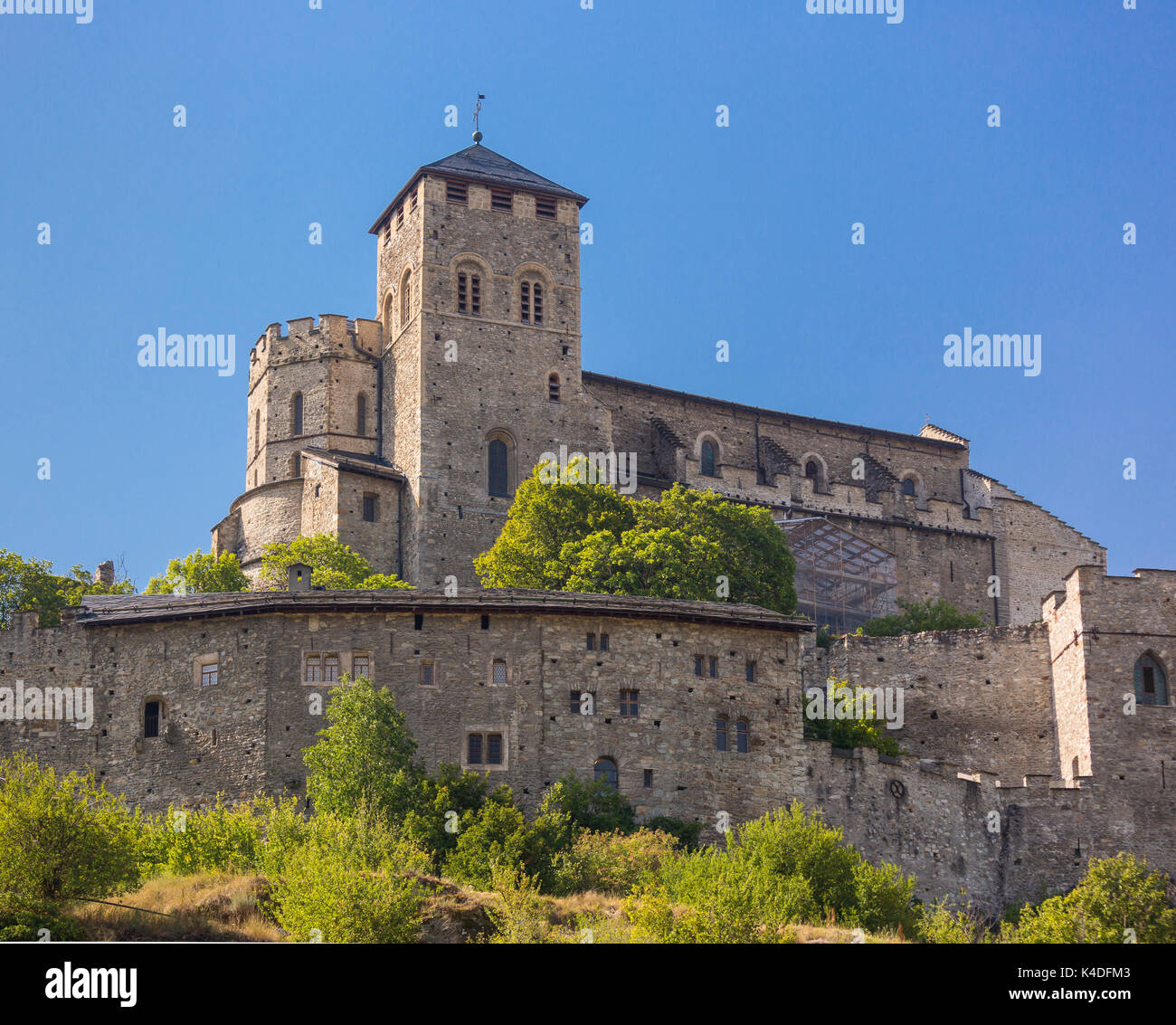 SION, SWITZERLAND - Basilique de Valere, also known as Valere Castle ...