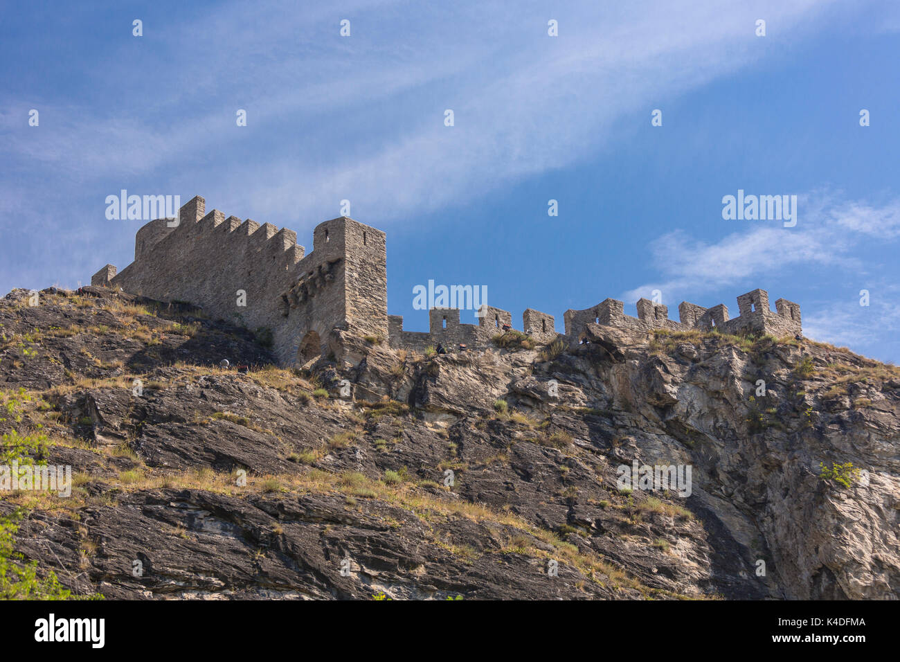 SION, SWITZERLAND - Tourbillon Castle on hilltop, in Canton of Valais ...