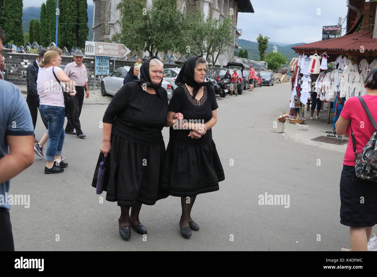Natives in local romanian clothes in Sapanta village, Maramures ...