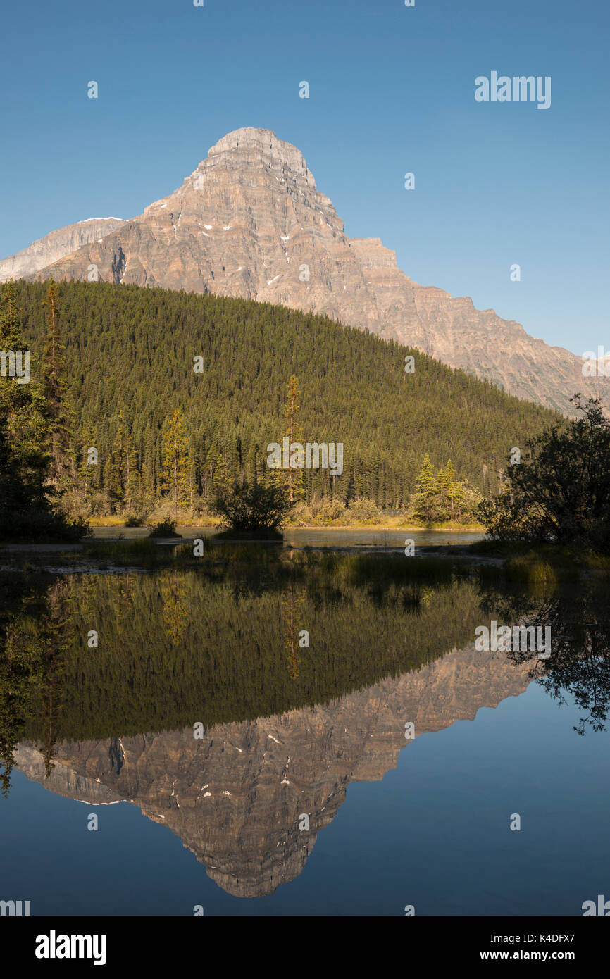 Reflection of Howse Peak at Waterfowl Lake Campground in Banff National ...