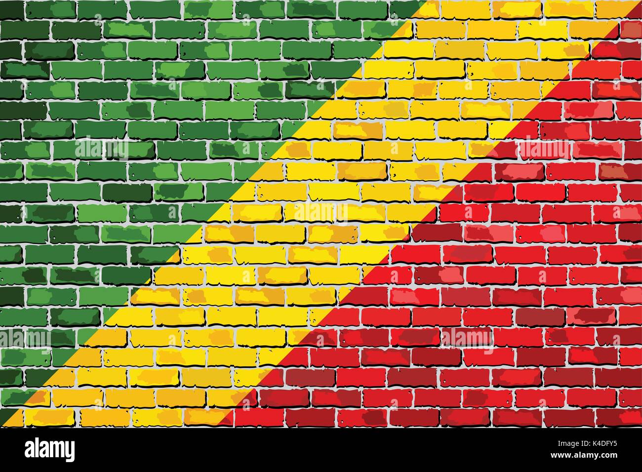 Flag of Republic of the Congo on a brick wall - Illustration, Republic ...