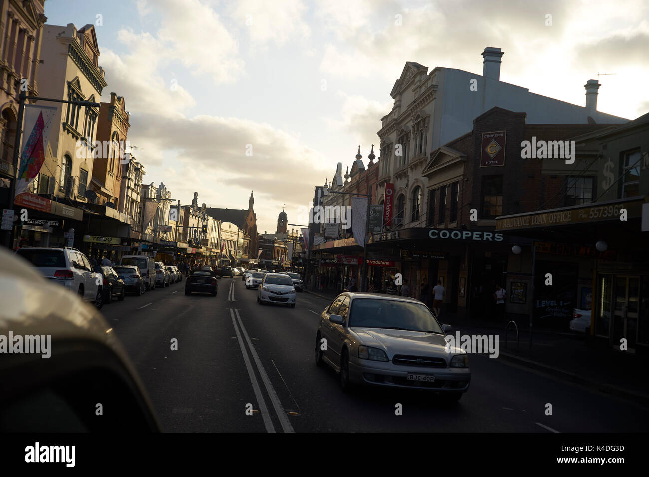 Drive through Sydney by car in the evening Stock Photo - Alamy