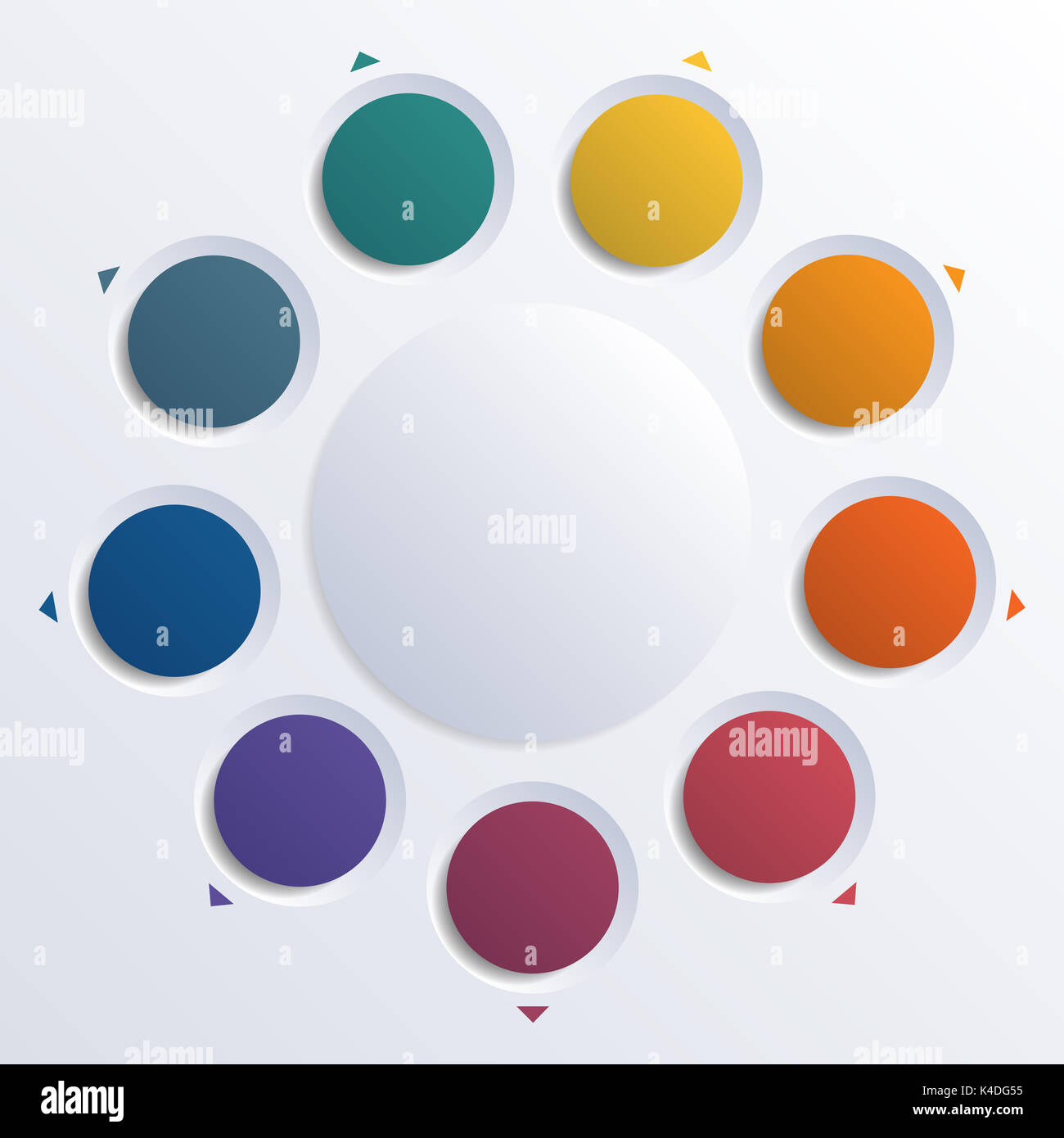 Color circles infographic nine positions. Template Stock Photo - Alamy