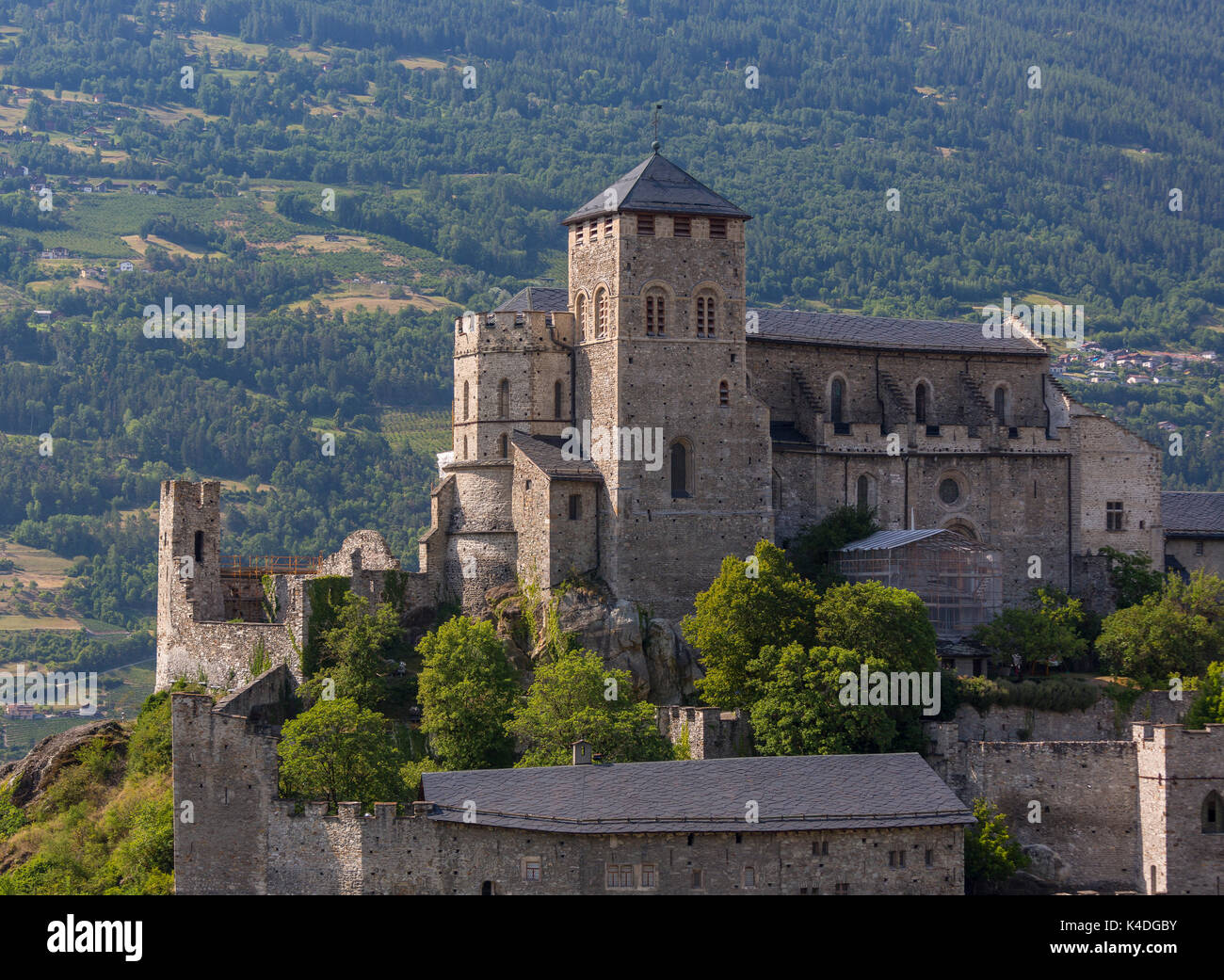 SION, SWITZERLAND - Basilique de Valere, also known as Valere Castle ...