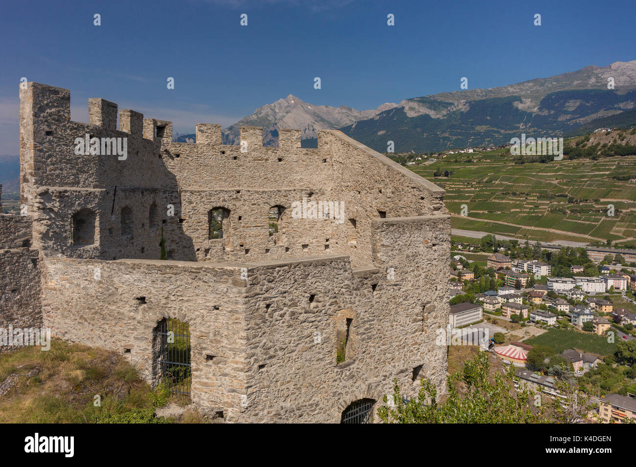 SION, SWITZERLAND - Tourbillon Castle Stock Photo - Alamy