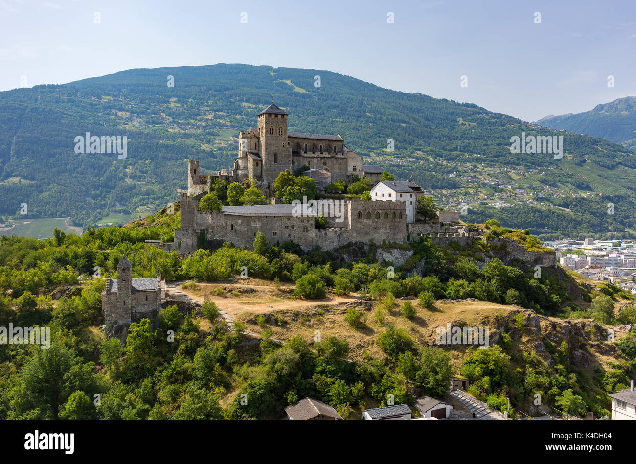 SION, SWITZERLAND - Basilique de Valere, also known as Valere Castle ...