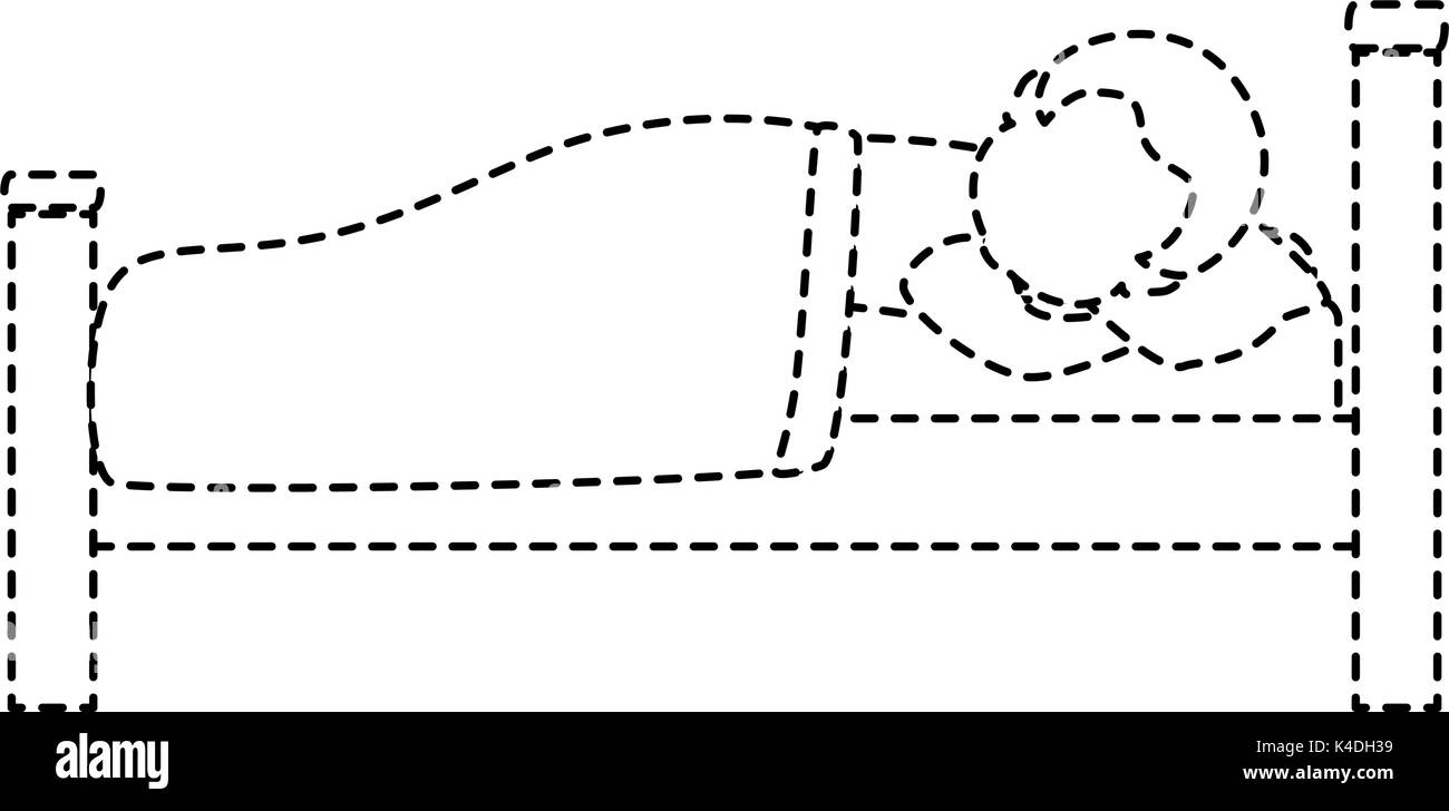 man sleeping on the bed vector illustration design Stock Vector Image ...