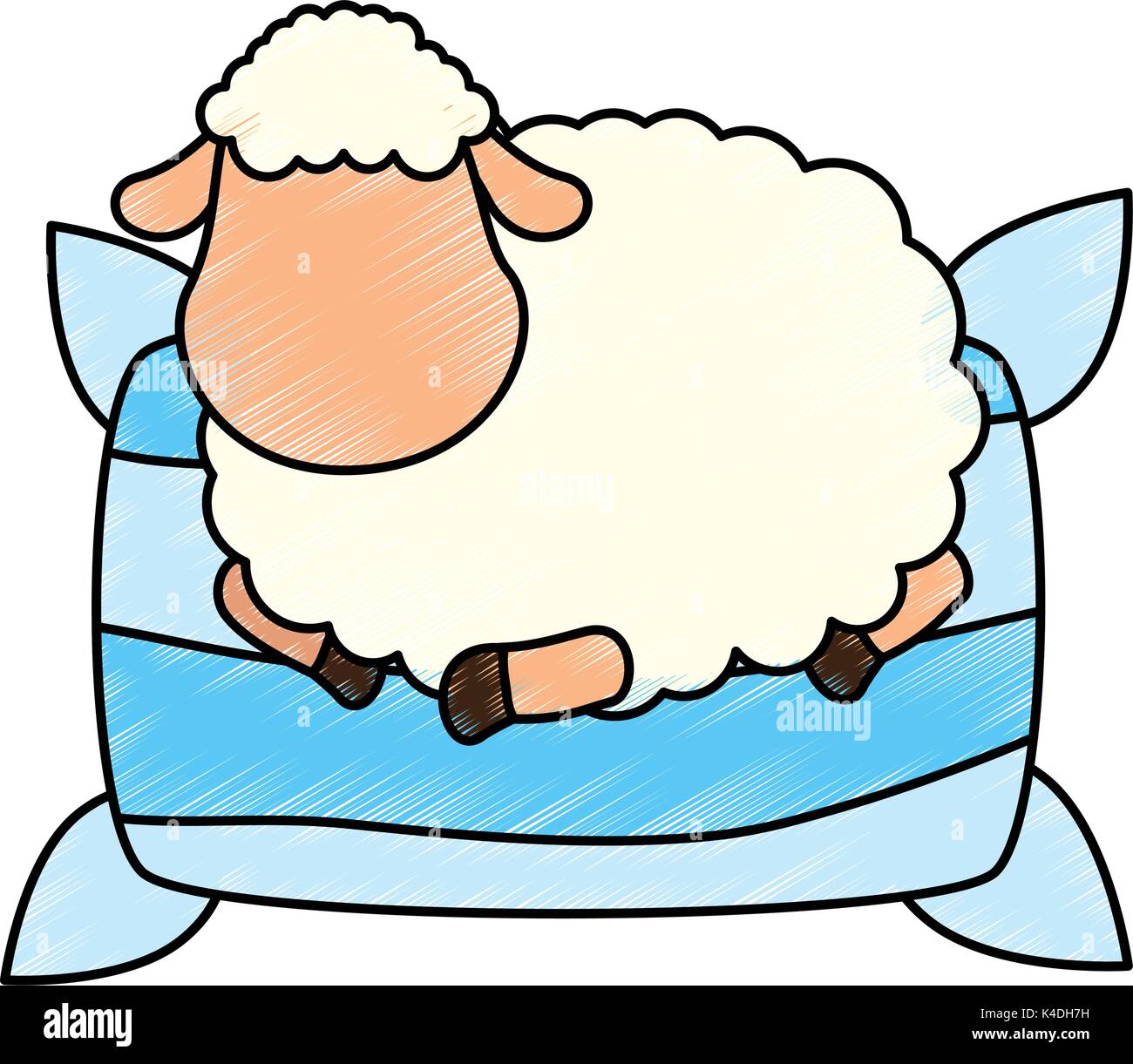 Sheep sleeping on pillow vector illustration design Stock Vector Image ...