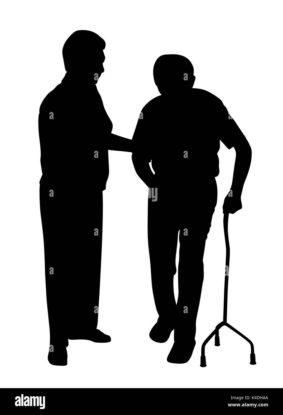 Senior woman disable old Stock Vector Images - Alamy