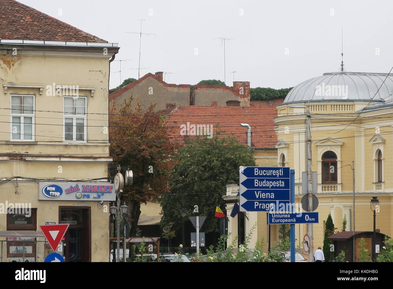 Signposts in Satu Mare, Romania Stock Photo - Alamy