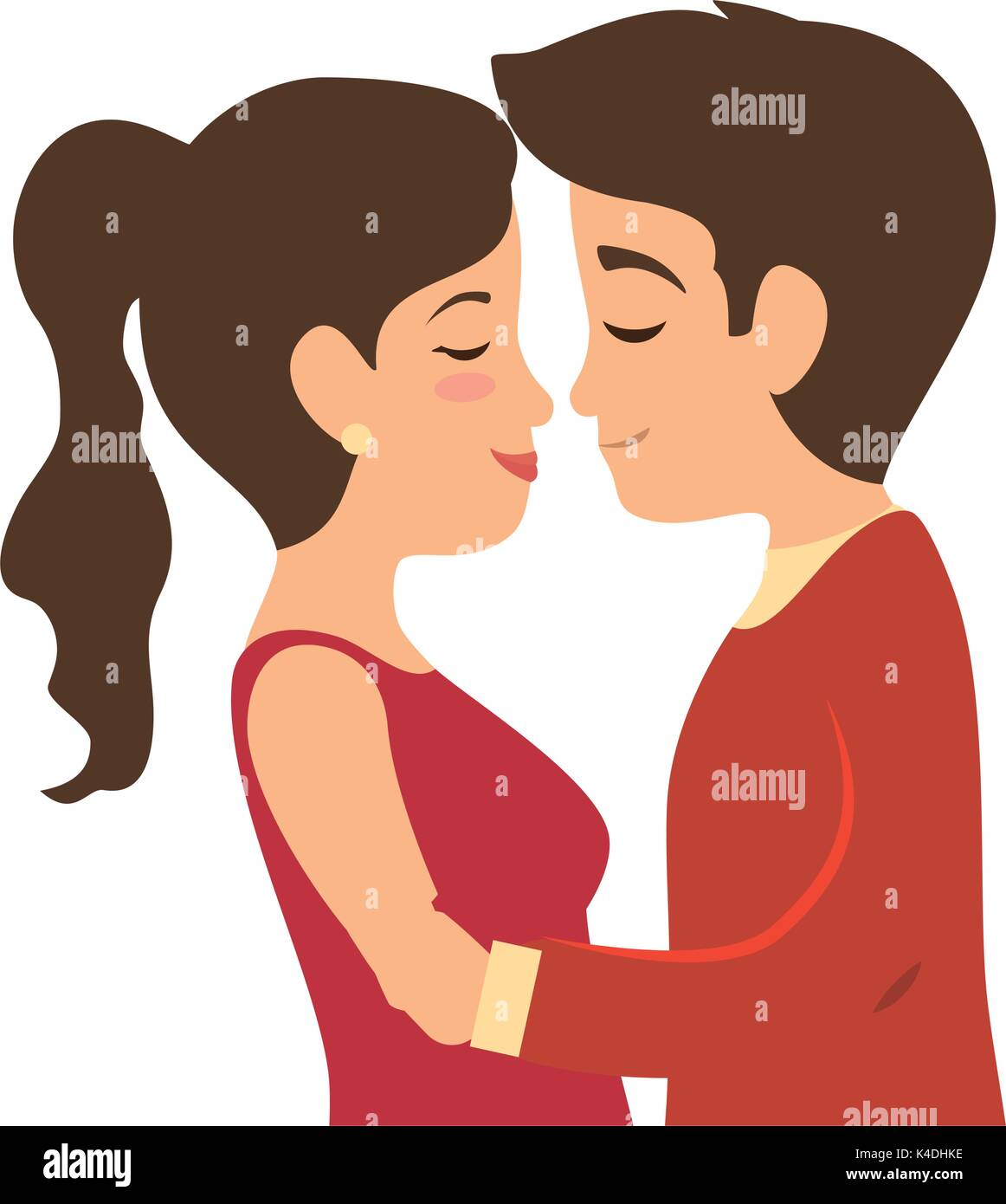cute couple in love kissing vector illustration design Stock Vector ...