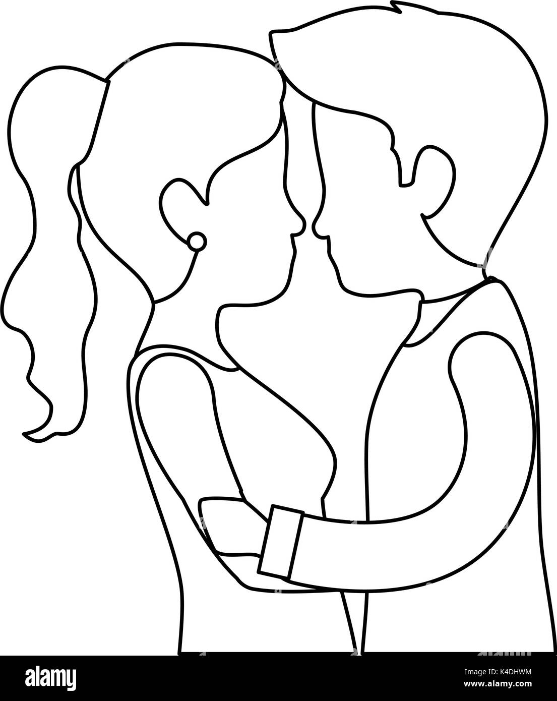 cute couple in love kissing vector illustration design Stock Vector ...