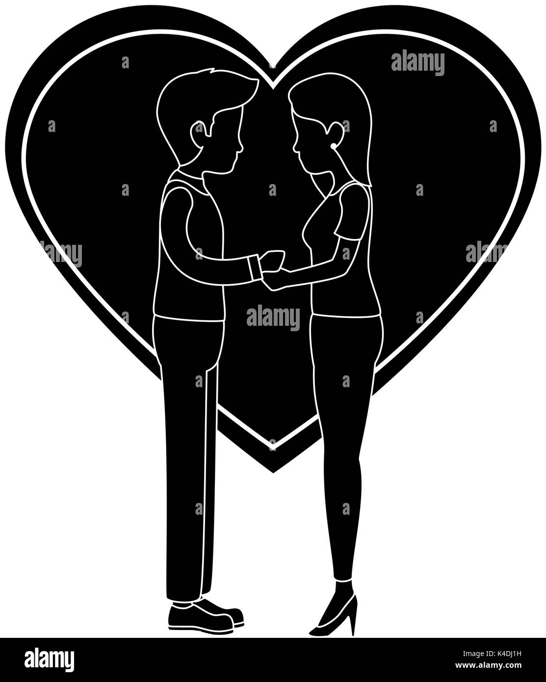 cute couple in love kissing vector illustration design Stock Vector ...
