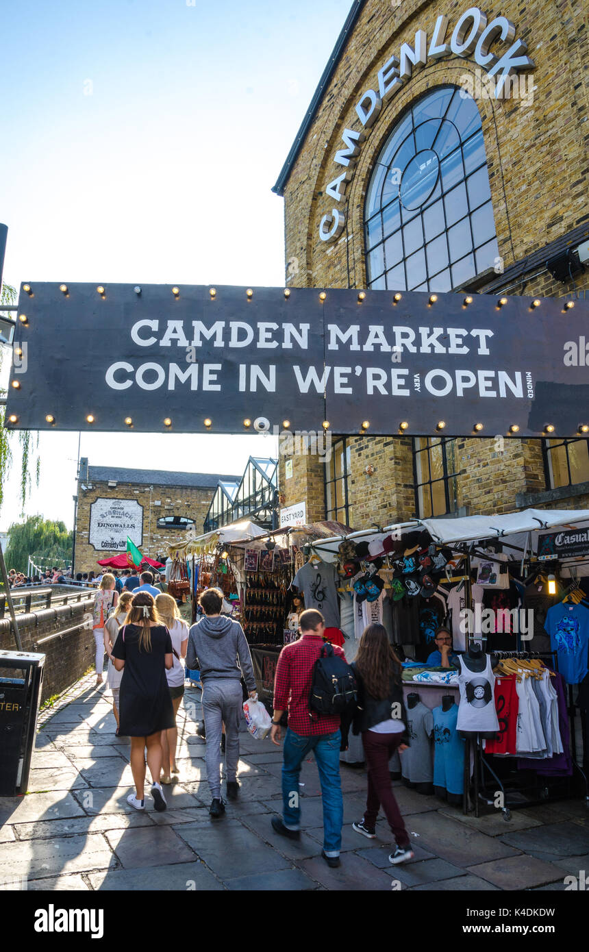 An entrance to Camden Market at Camden Lock in London, UK Stock Photo ...