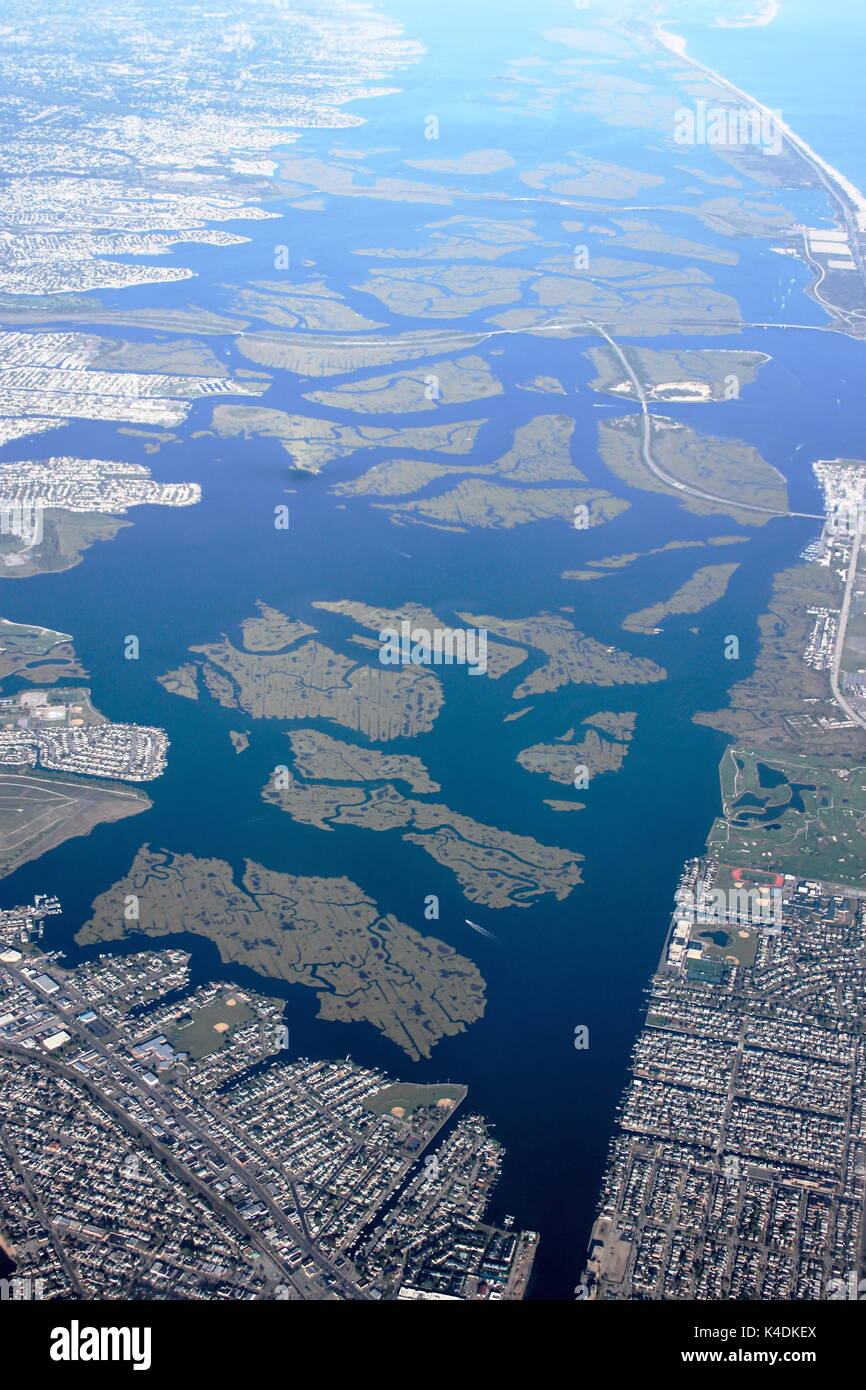 Aerial view of American Civilization taken from an airplane showing ...