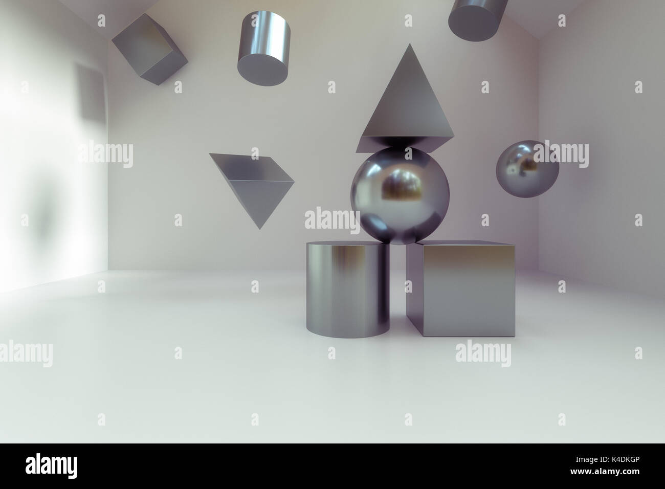 3D rendering of abstract polygon blocks Stock Photo - Alamy