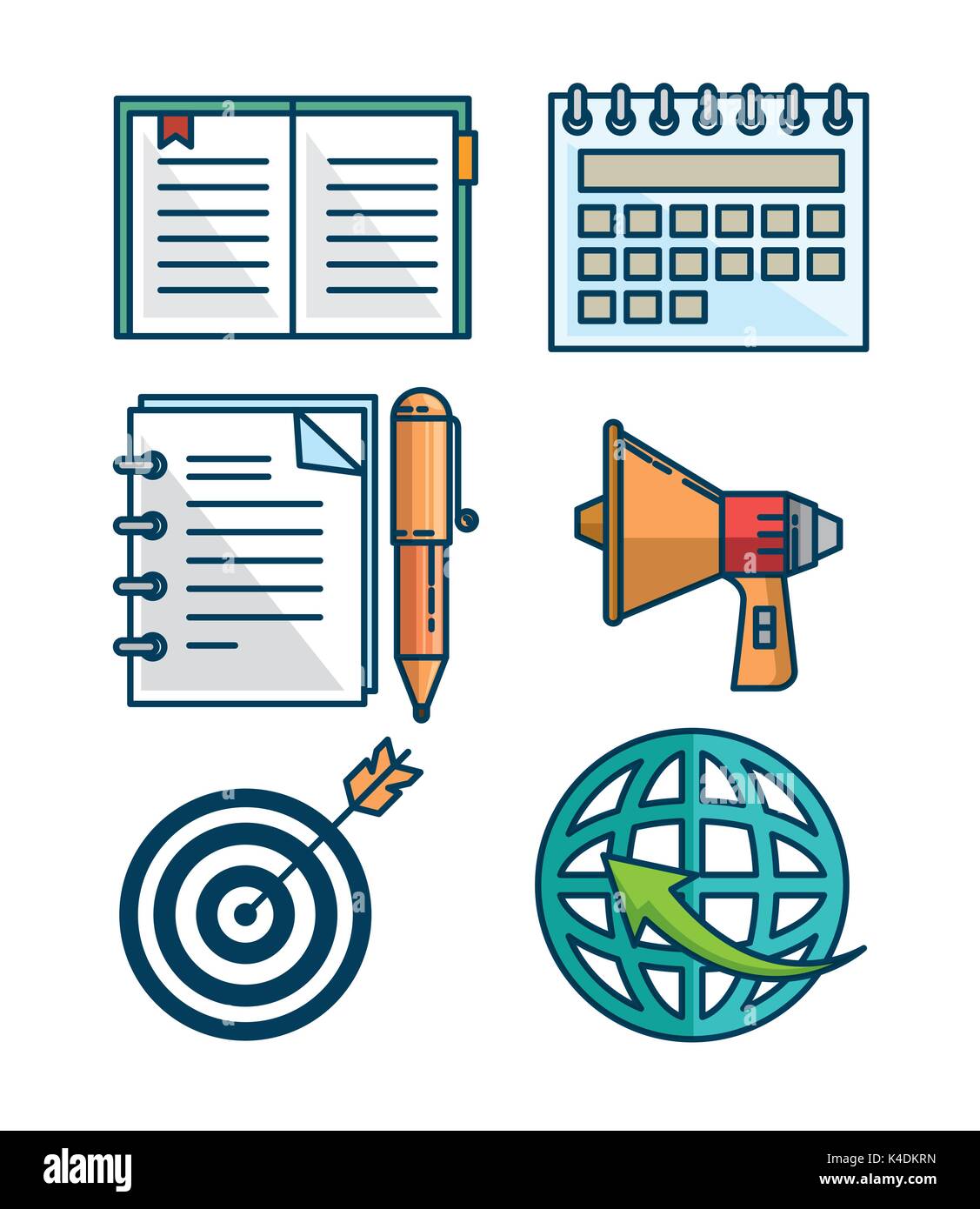 set of business and office work elements Stock Vector Image & Art - Alamy