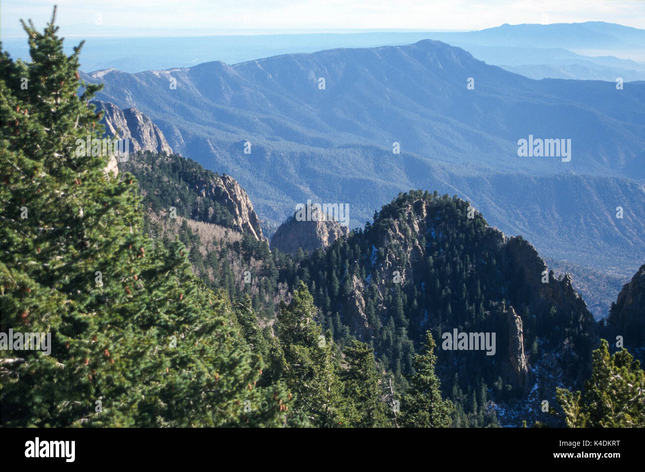 Albuquerque, New Mexico, USA. Cibola National Forest, seen from Sandia ...