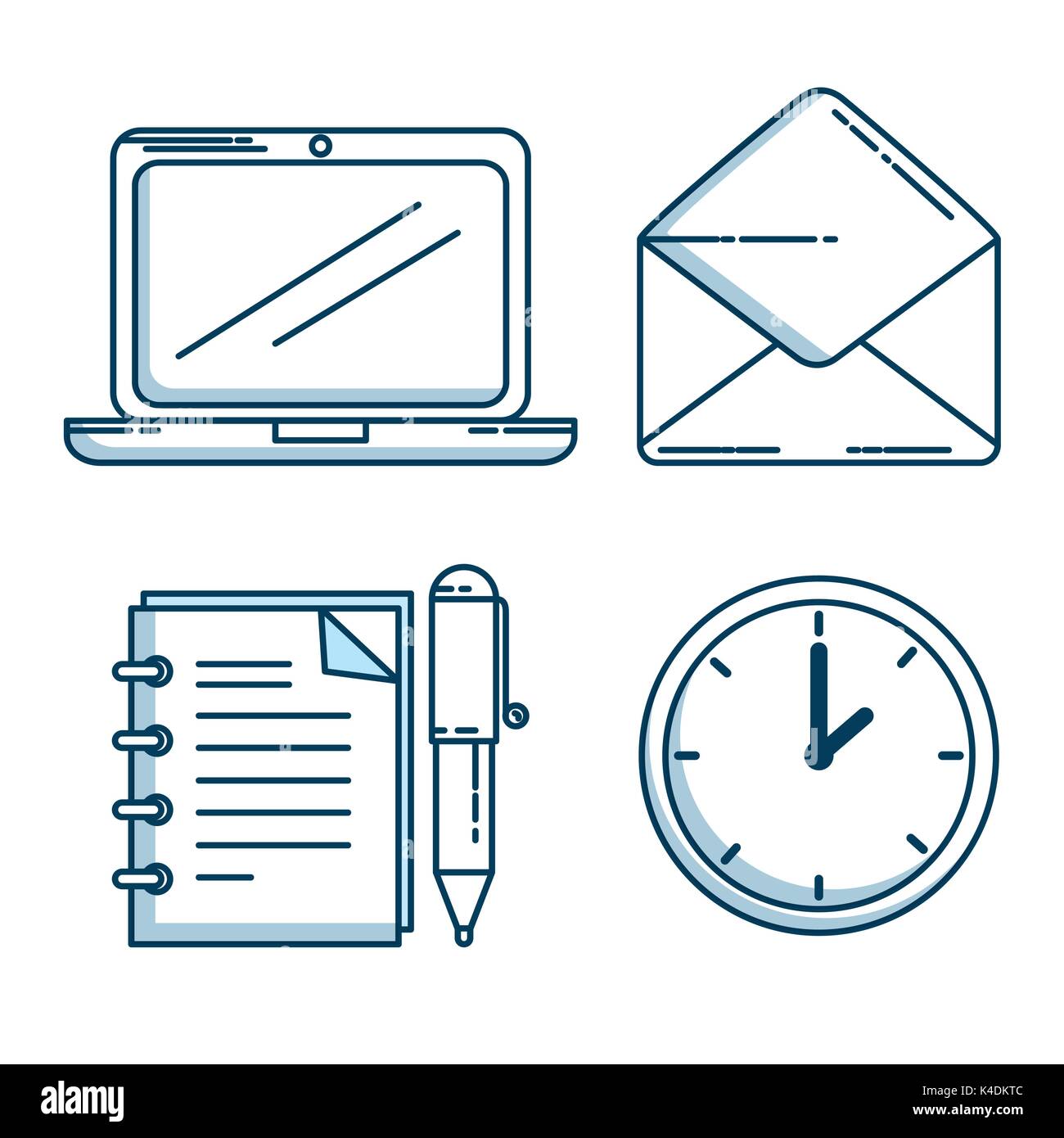 set of business and office work elements Stock Vector Image & Art - Alamy