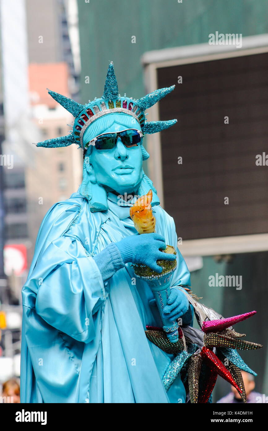 New York, USA - September 27, 2016: Street Performer dressed as the ...