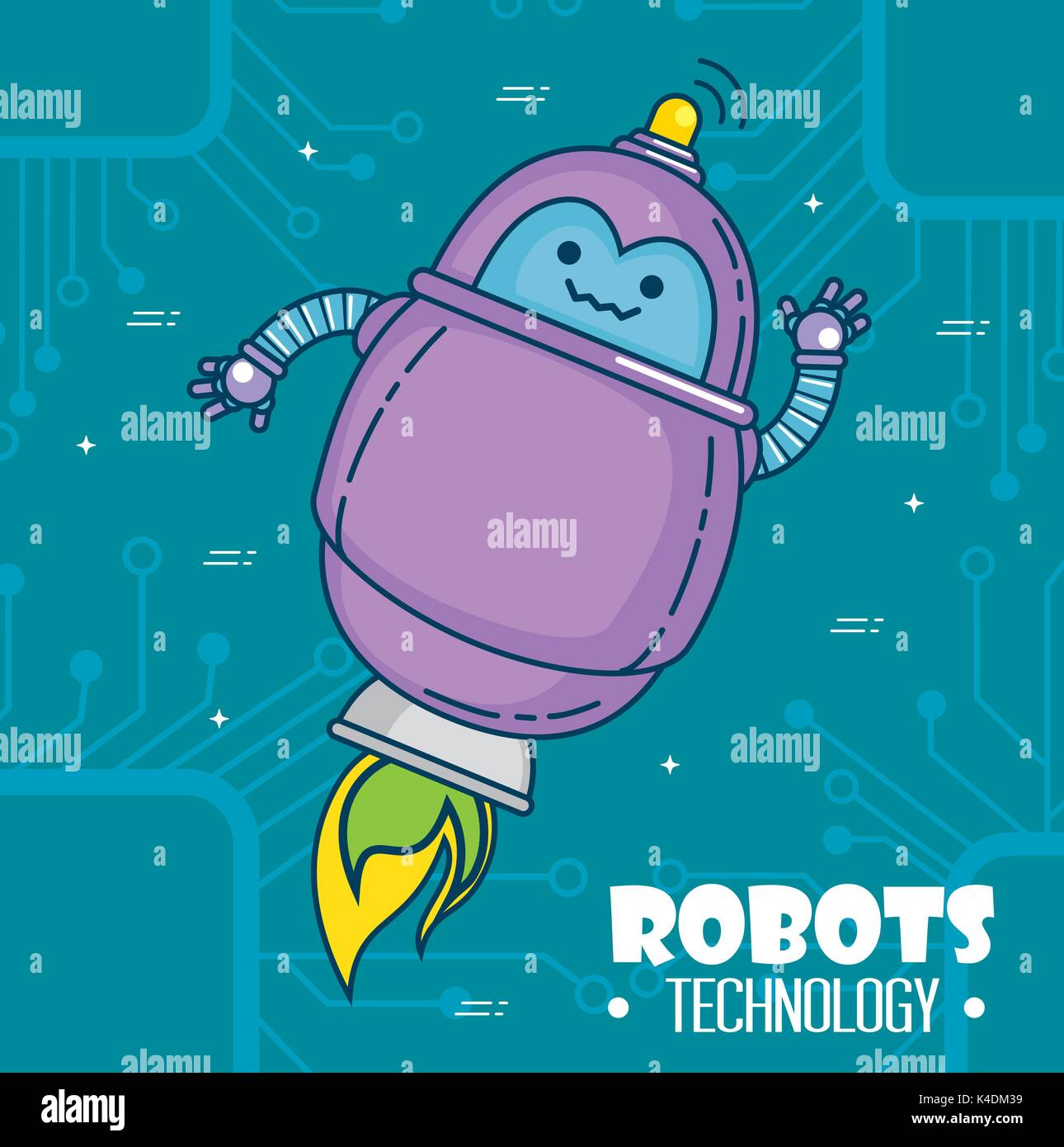 cute cartoon robots technology Stock Vector Image & Art - Alamy