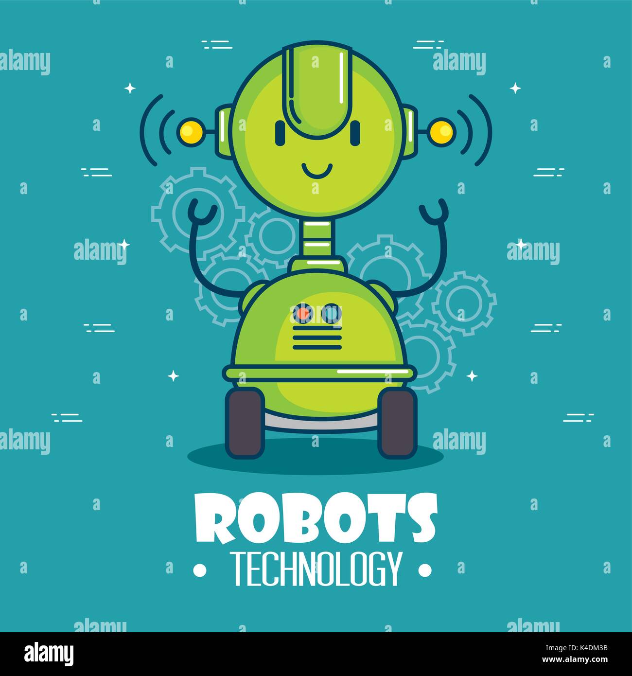 cute cartoon robots technology Stock Vector Image & Art - Alamy