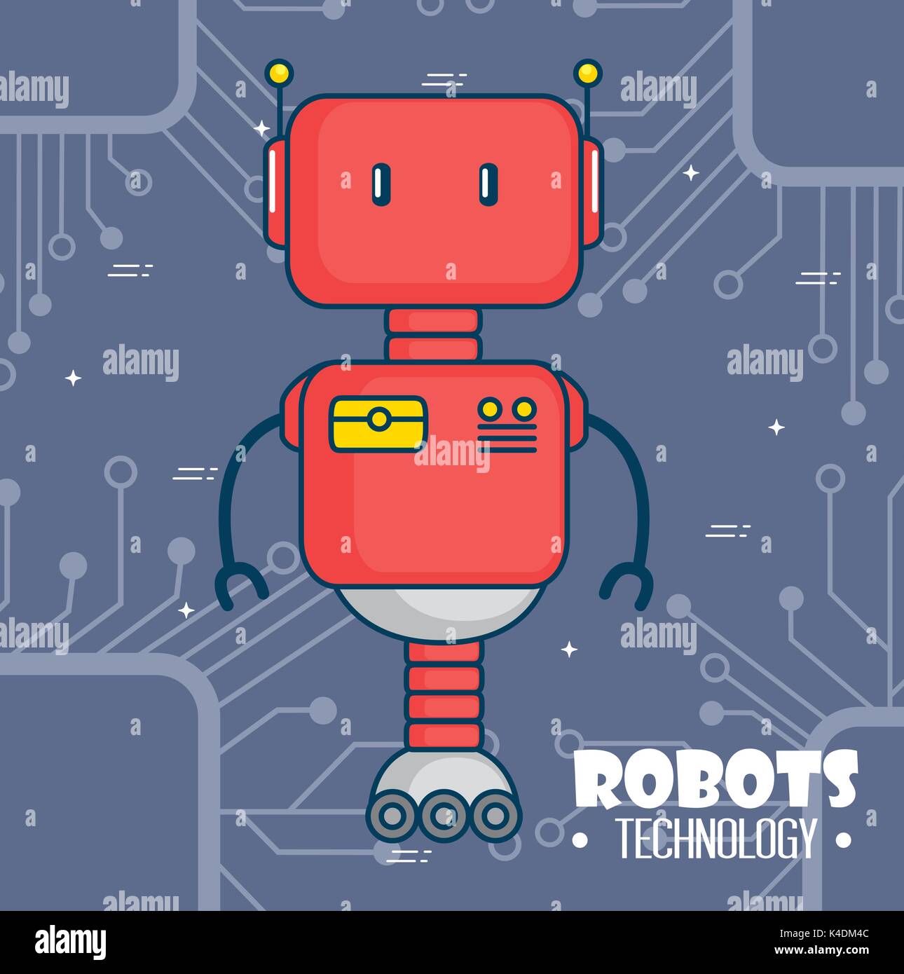 cute cartoon robots technology Stock Vector Image & Art - Alamy