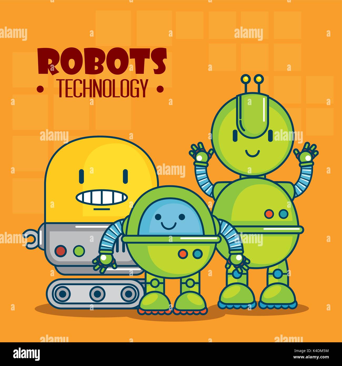 cute cartoon robots technology Stock Vector Image & Art - Alamy