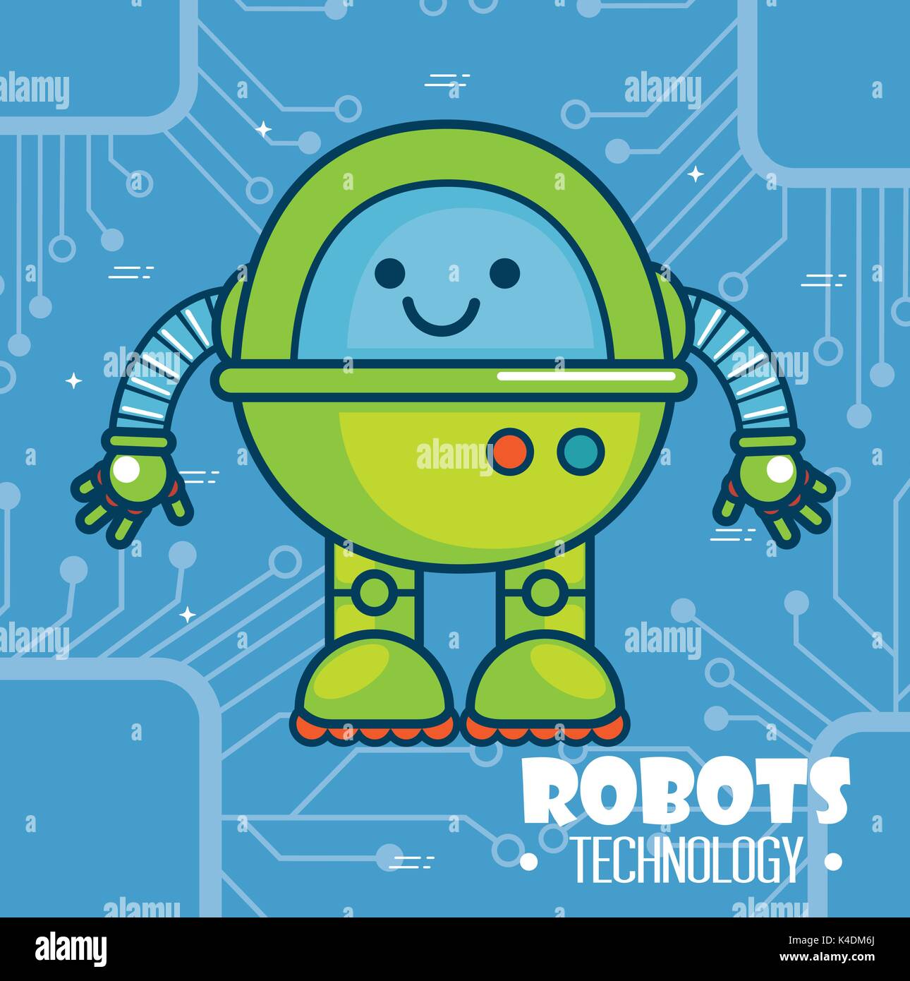 cute cartoon robots technology Stock Vector Image & Art - Alamy