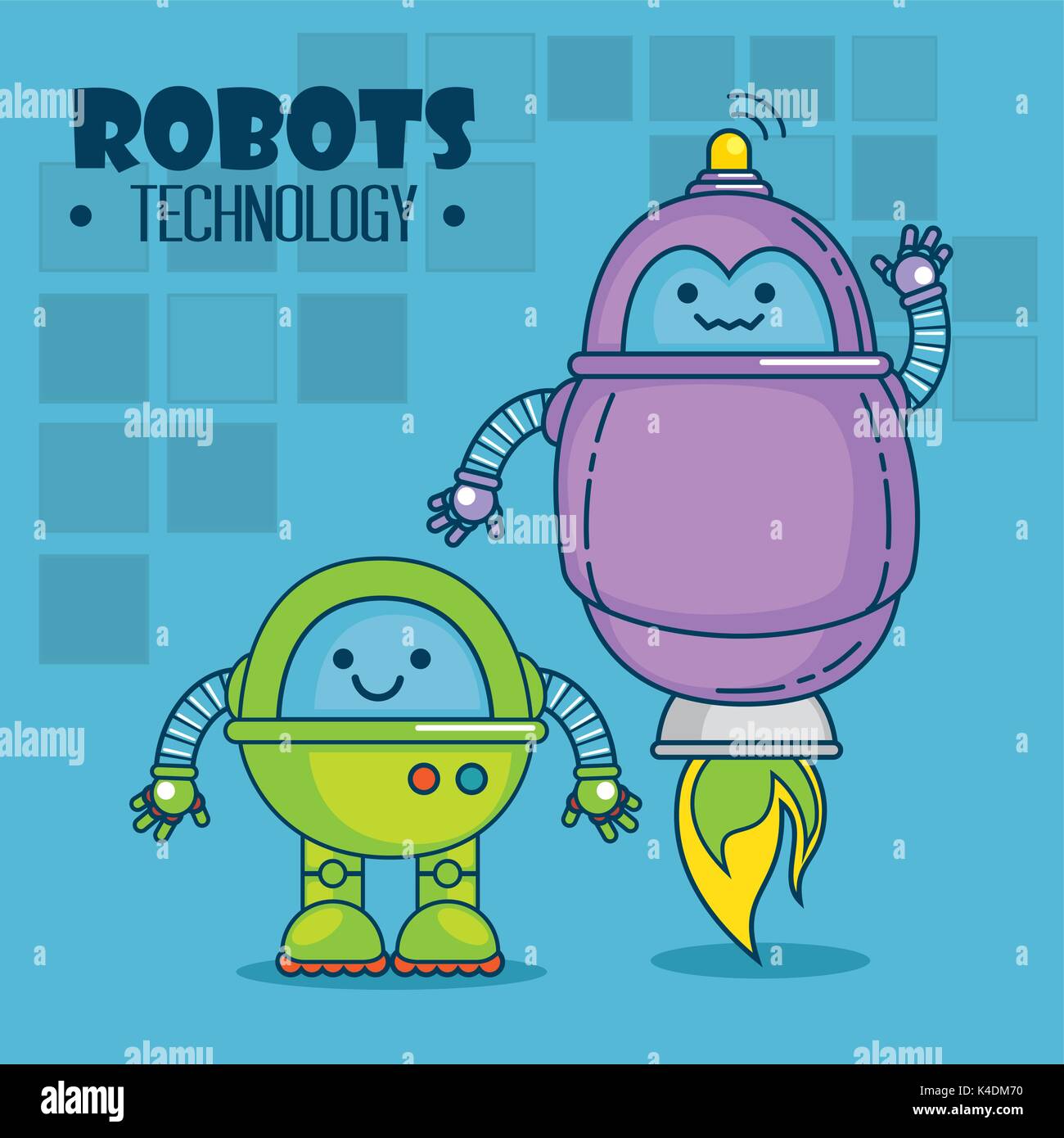 cute cartoon robots technology Stock Vector Image & Art - Alamy