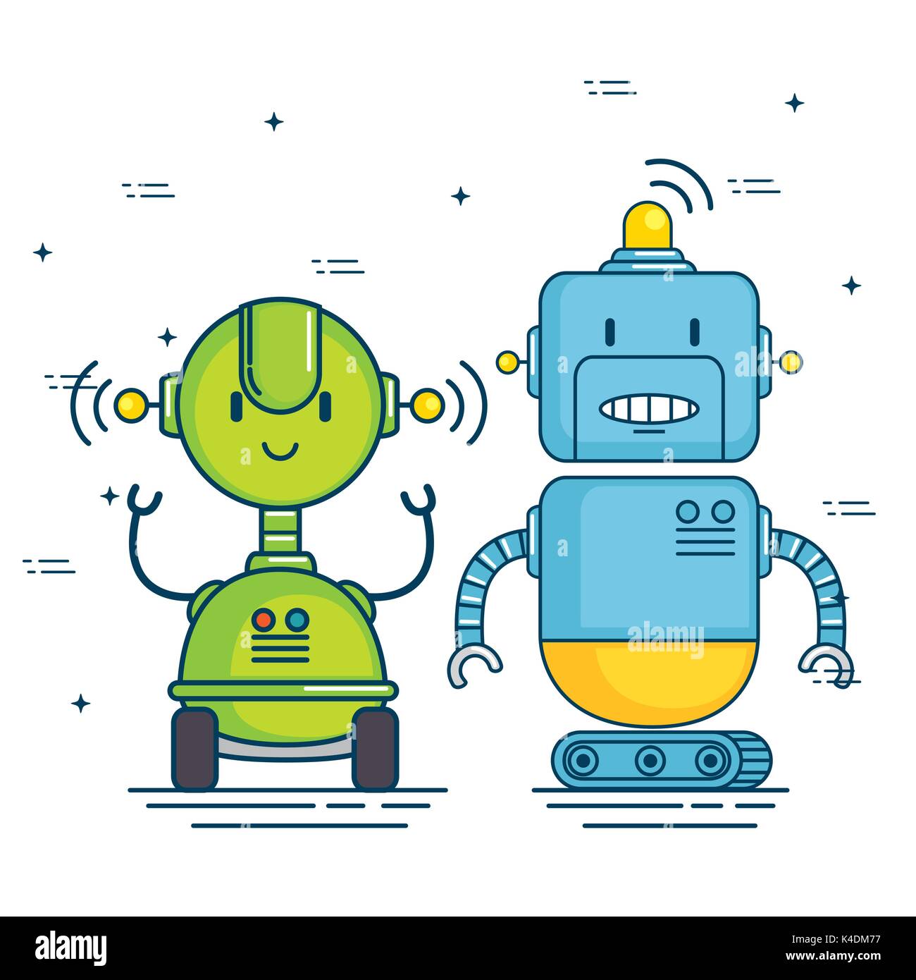 cute cartoon robots technology Stock Vector Image & Art - Alamy