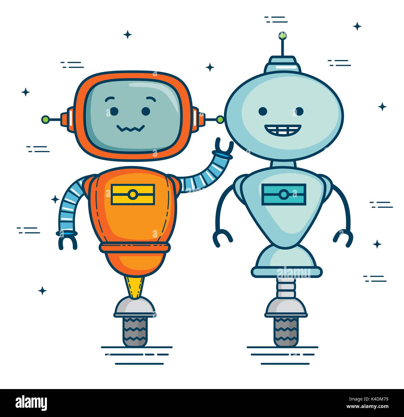 cute cartoon robots technology Stock Vector Image & Art - Alamy