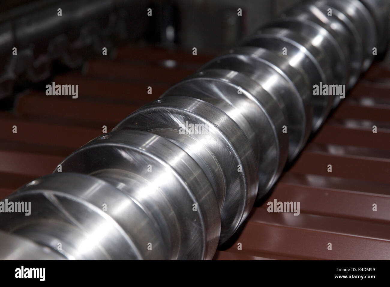 Rolling mill shafts for profiled sheet production, Russia Stock Photo ...