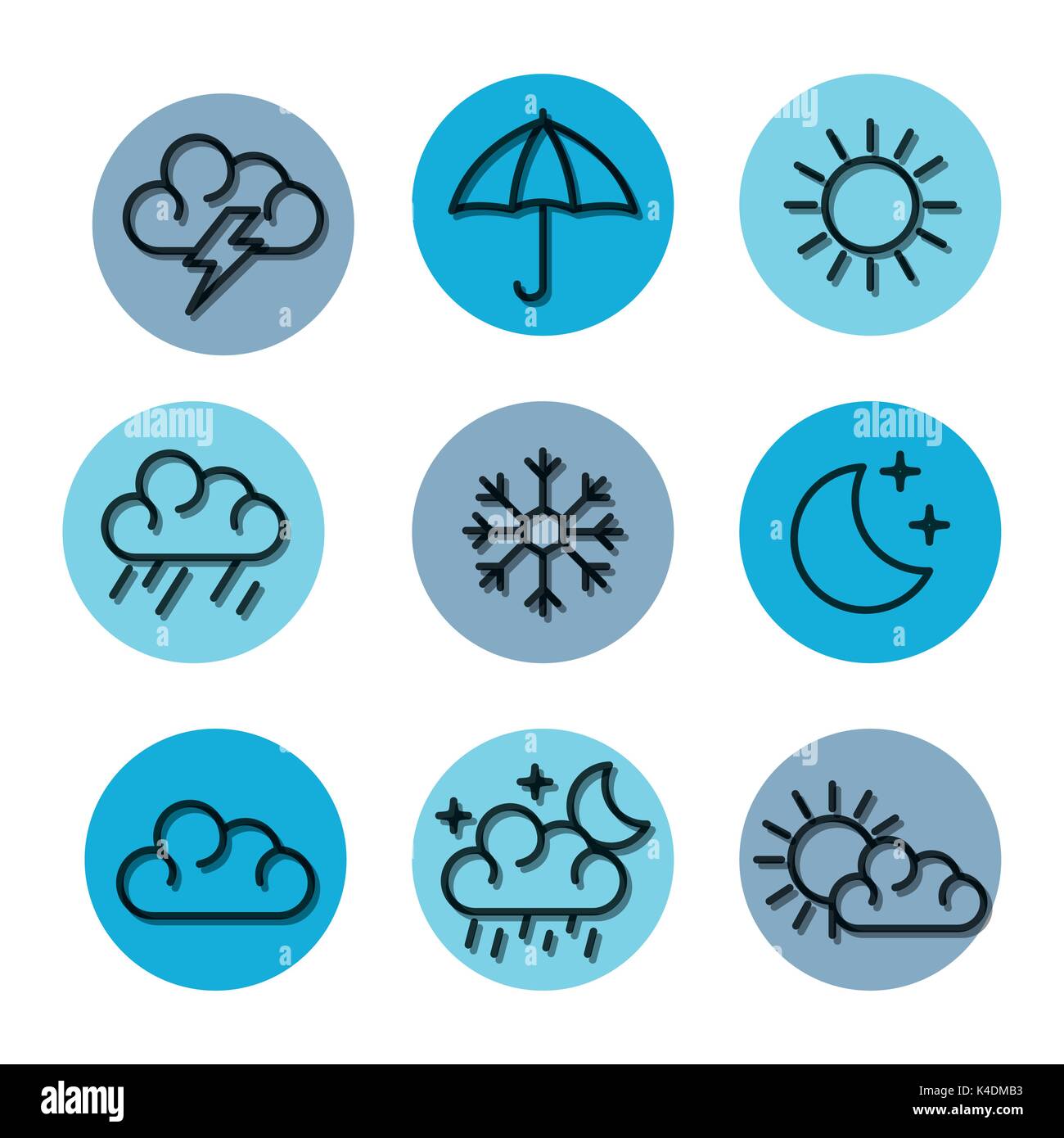 set of weather status icons Stock Vector Image & Art - Alamy