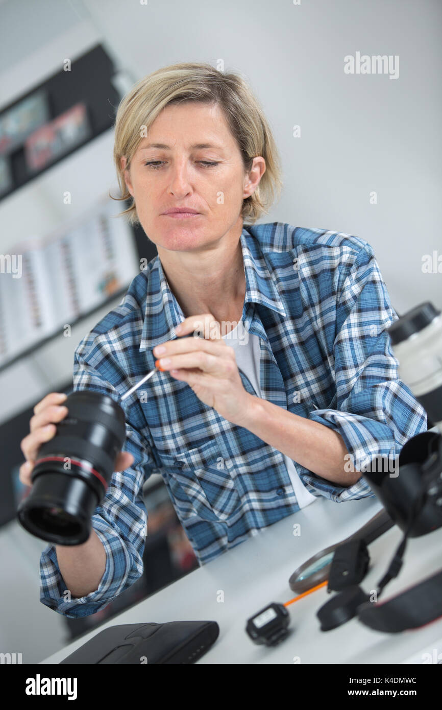 lens photographer work place Stock Photo - Alamy