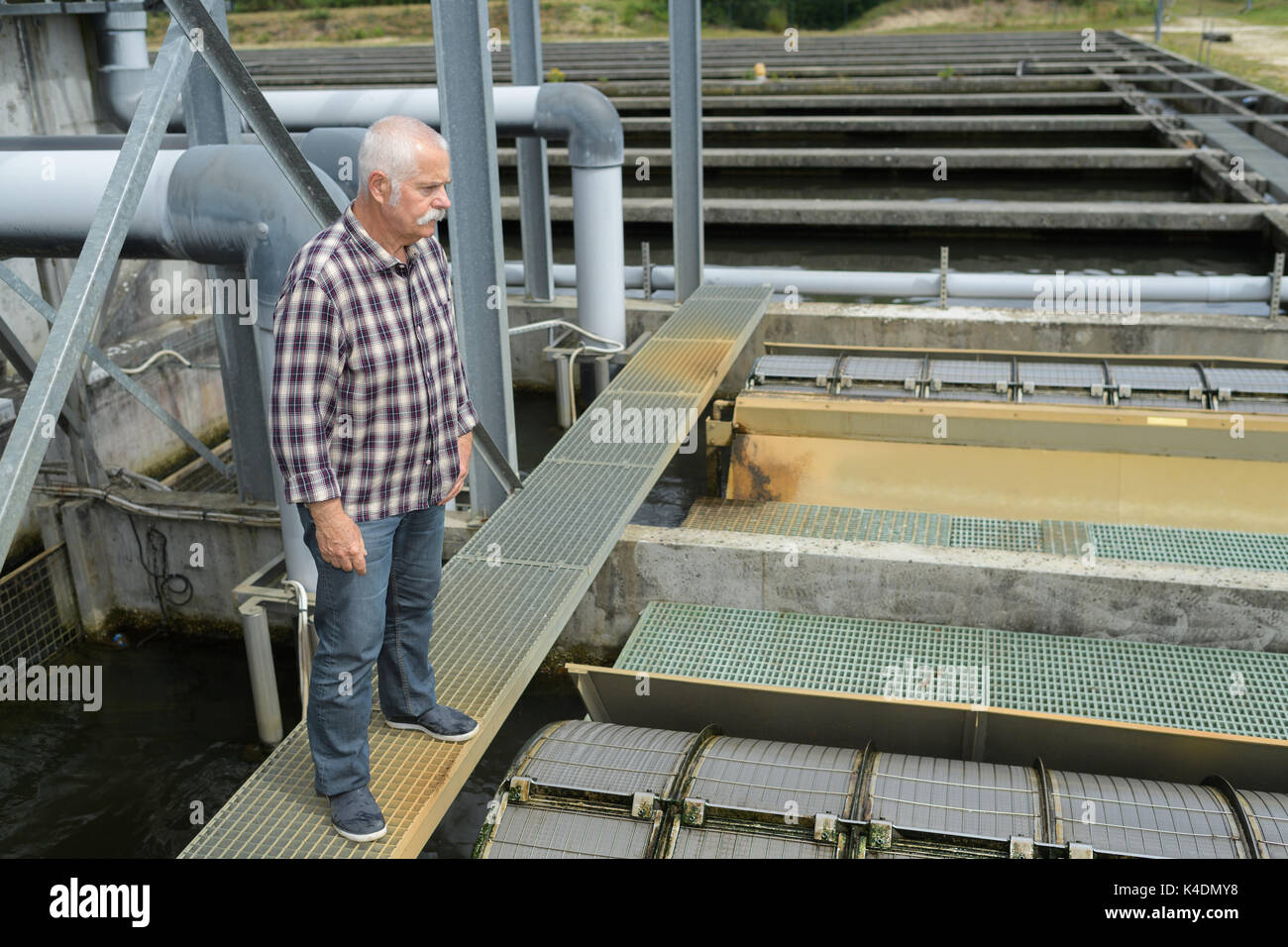 senior engineer controlling a quality of water Stock Photo - Alamy
