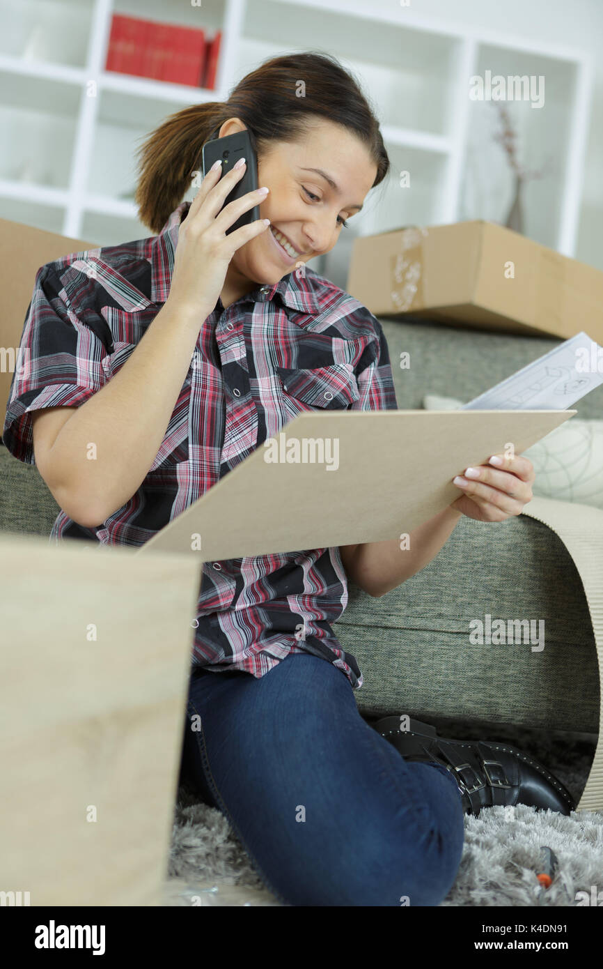 female client calling the customer service Stock Photo - Alamy