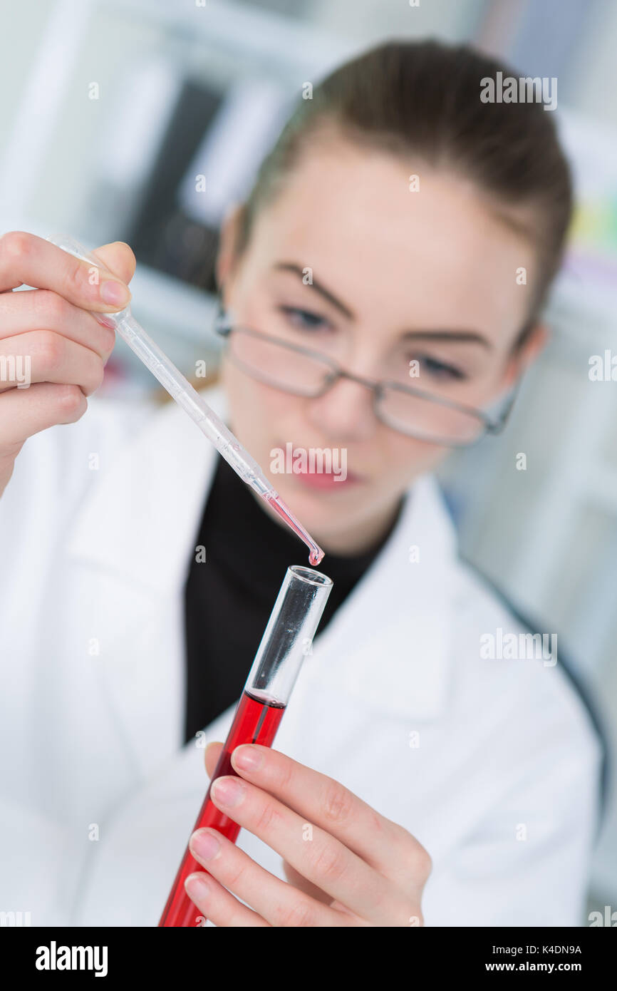 microbiological pipette in the genetic laboratory Stock Photo - Alamy