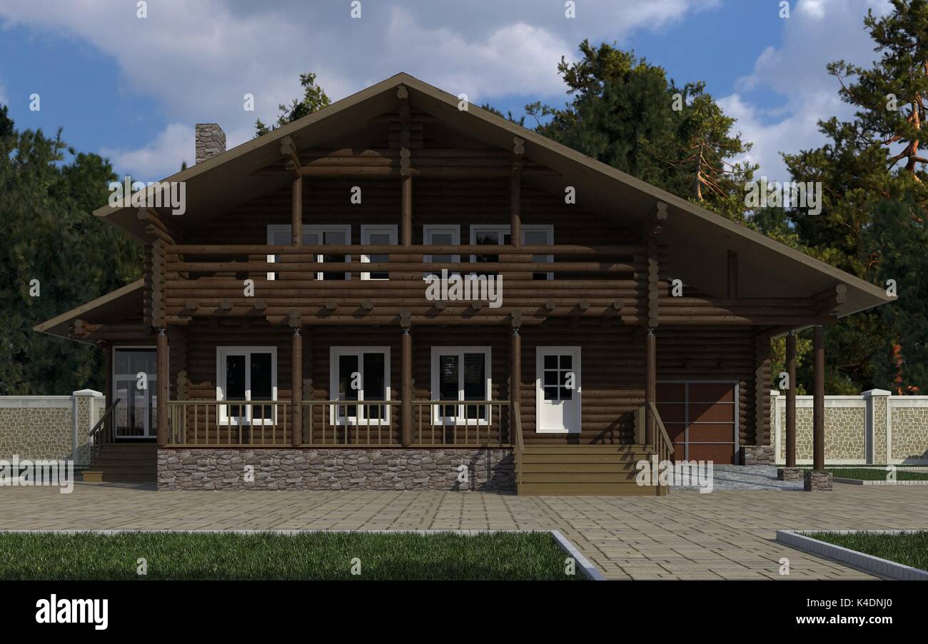 Photo realistic render of the building 3d illustration Stock Photo - Alamy