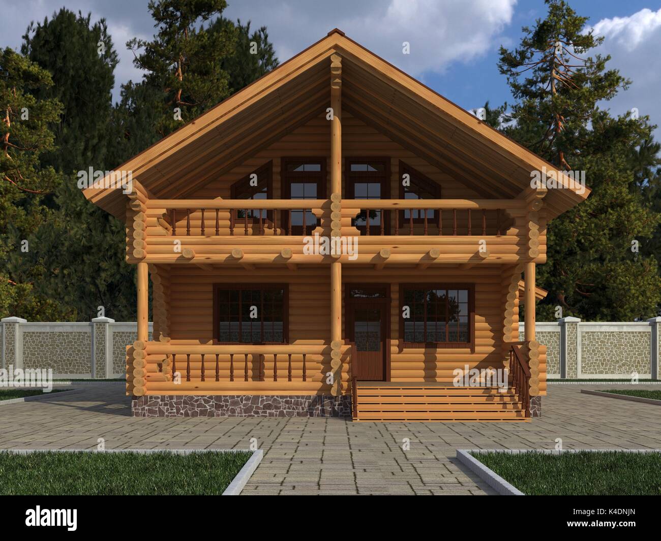 Photo realistic render of the building 3d illustration Stock Photo - Alamy