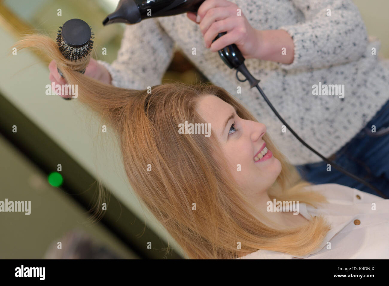 hair drying process at salon Stock Photo - Alamy