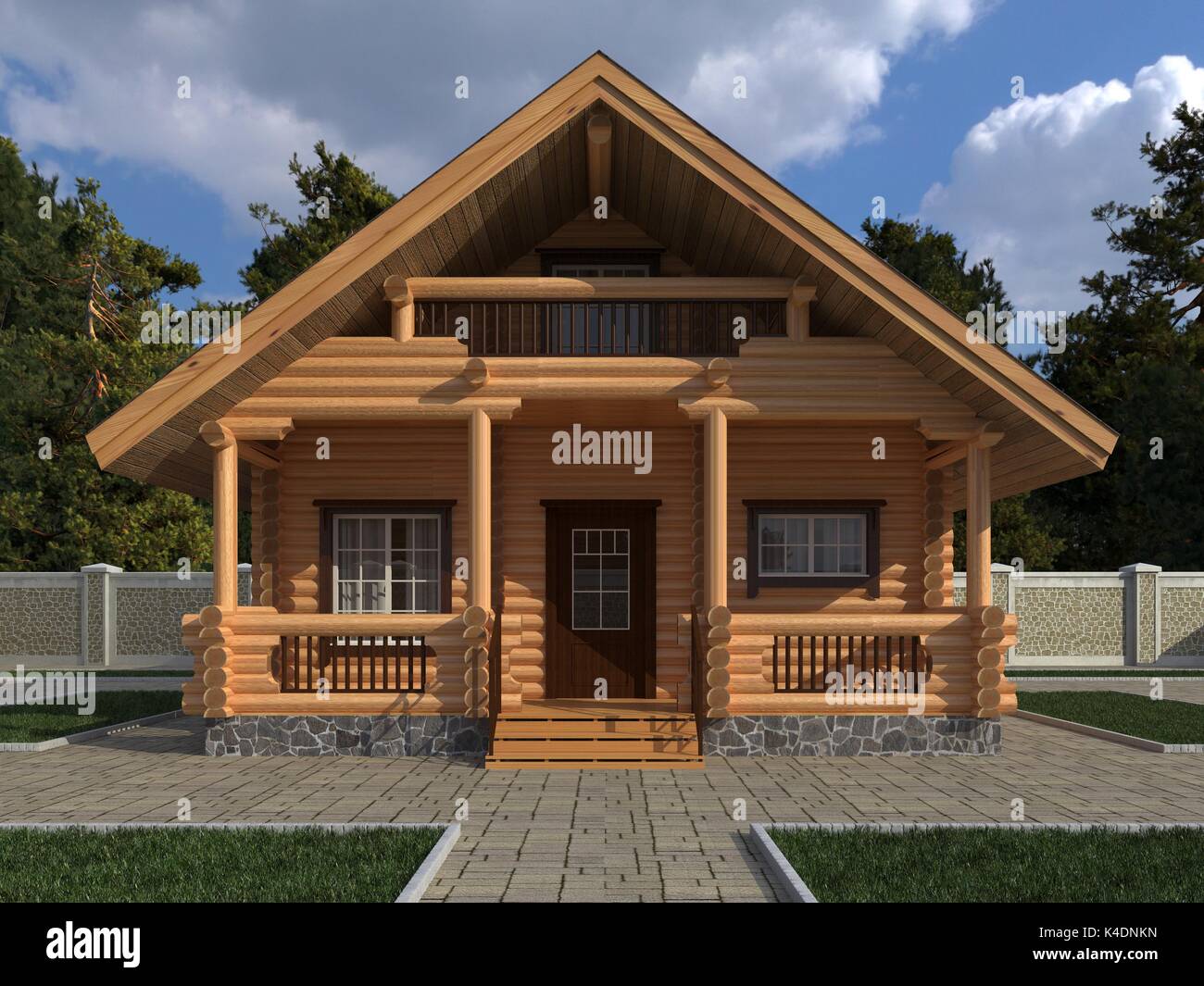 Photo realistic render of the building 3d illustration Stock Photo - Alamy