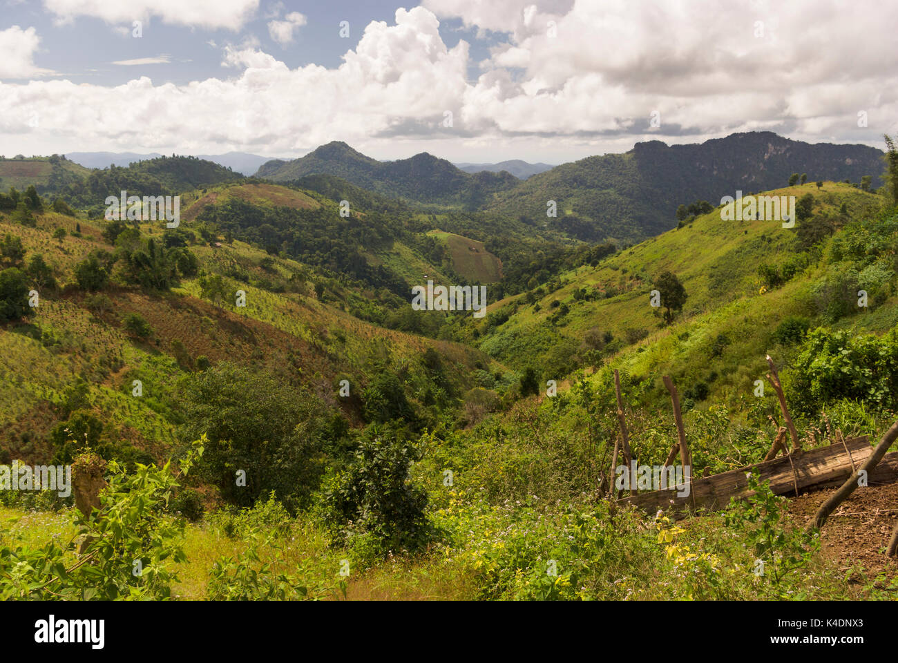 Landscape of mountains, Shan State, Burma, Myanmar, South East Asia ...