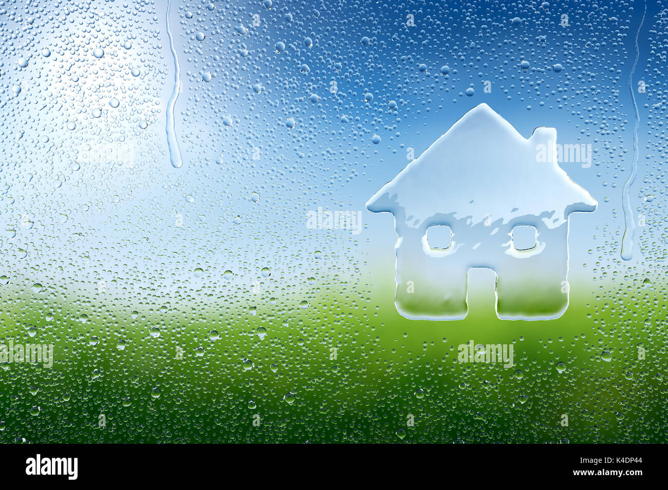 Water drop forming a house Stock Photo - Alamy