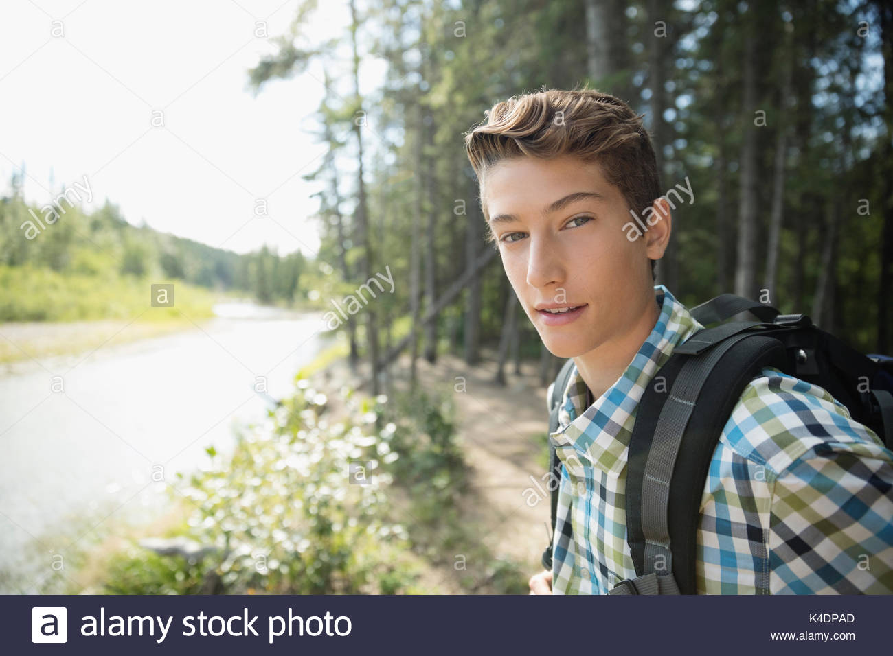 Teenager boy backpack hi-res stock photography and images - Alamy