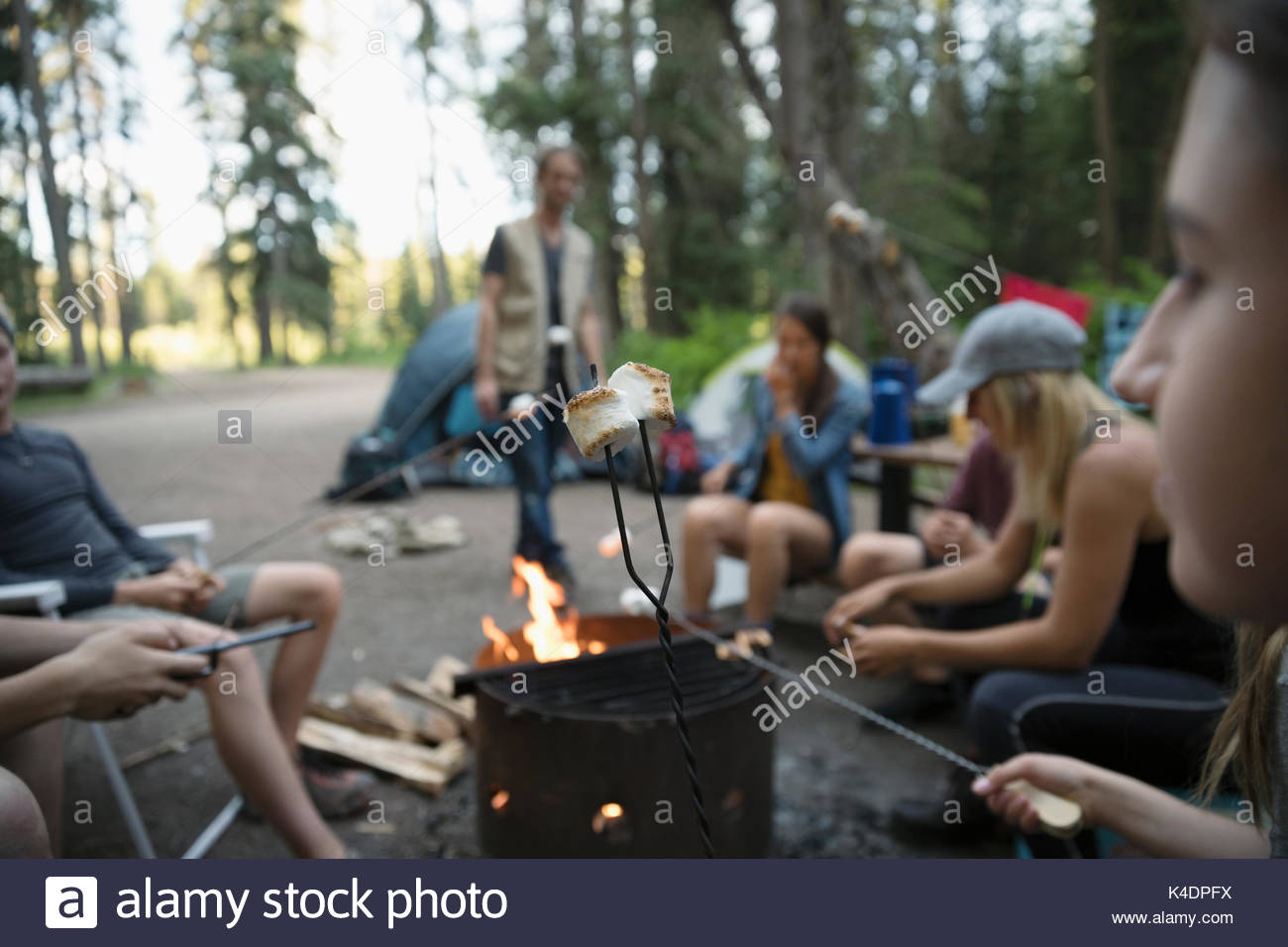 Toasting marshmallows teenager hi-res stock photography and images - Alamy